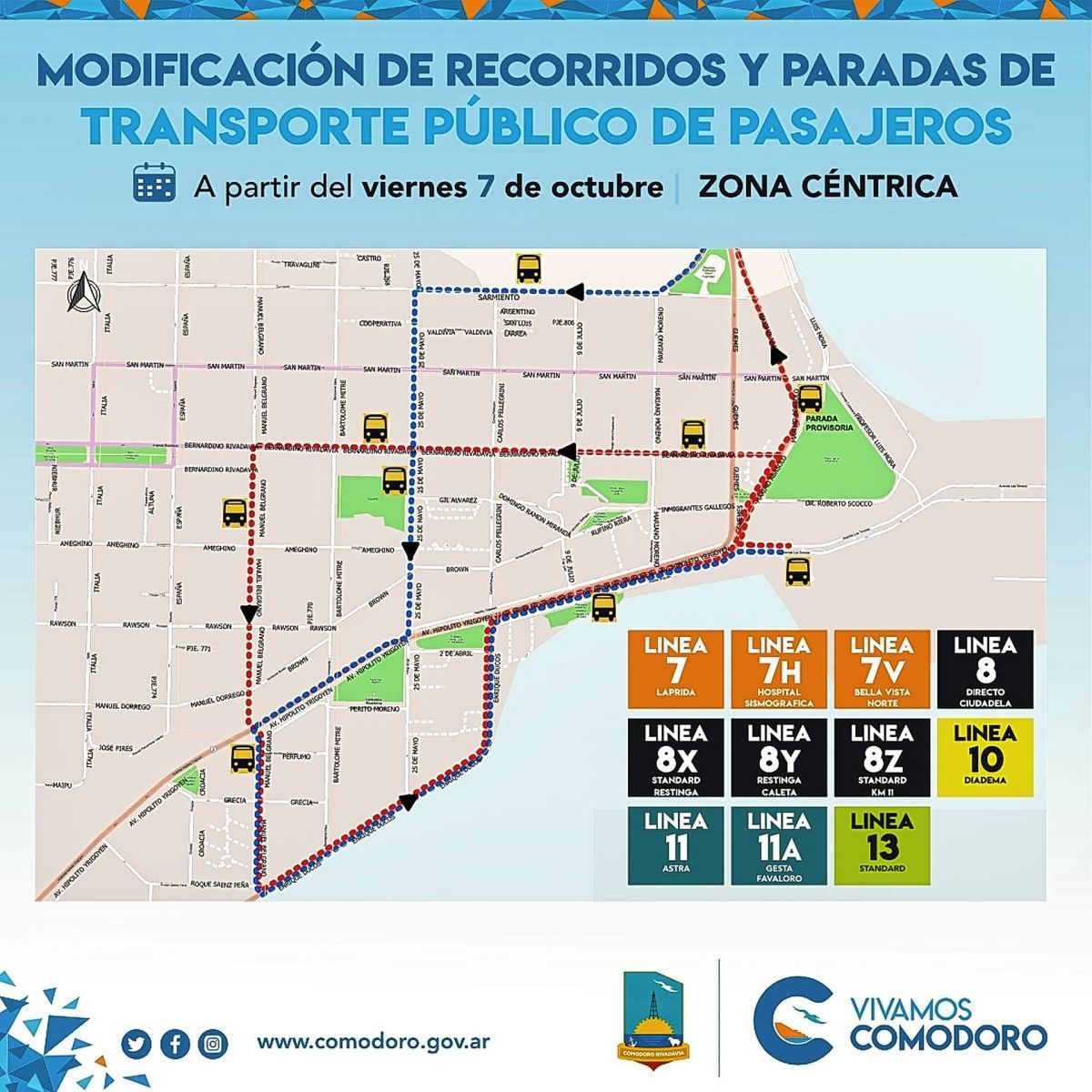 A partir de este viernes comenzarán a regir los nuevos recorridos del ...